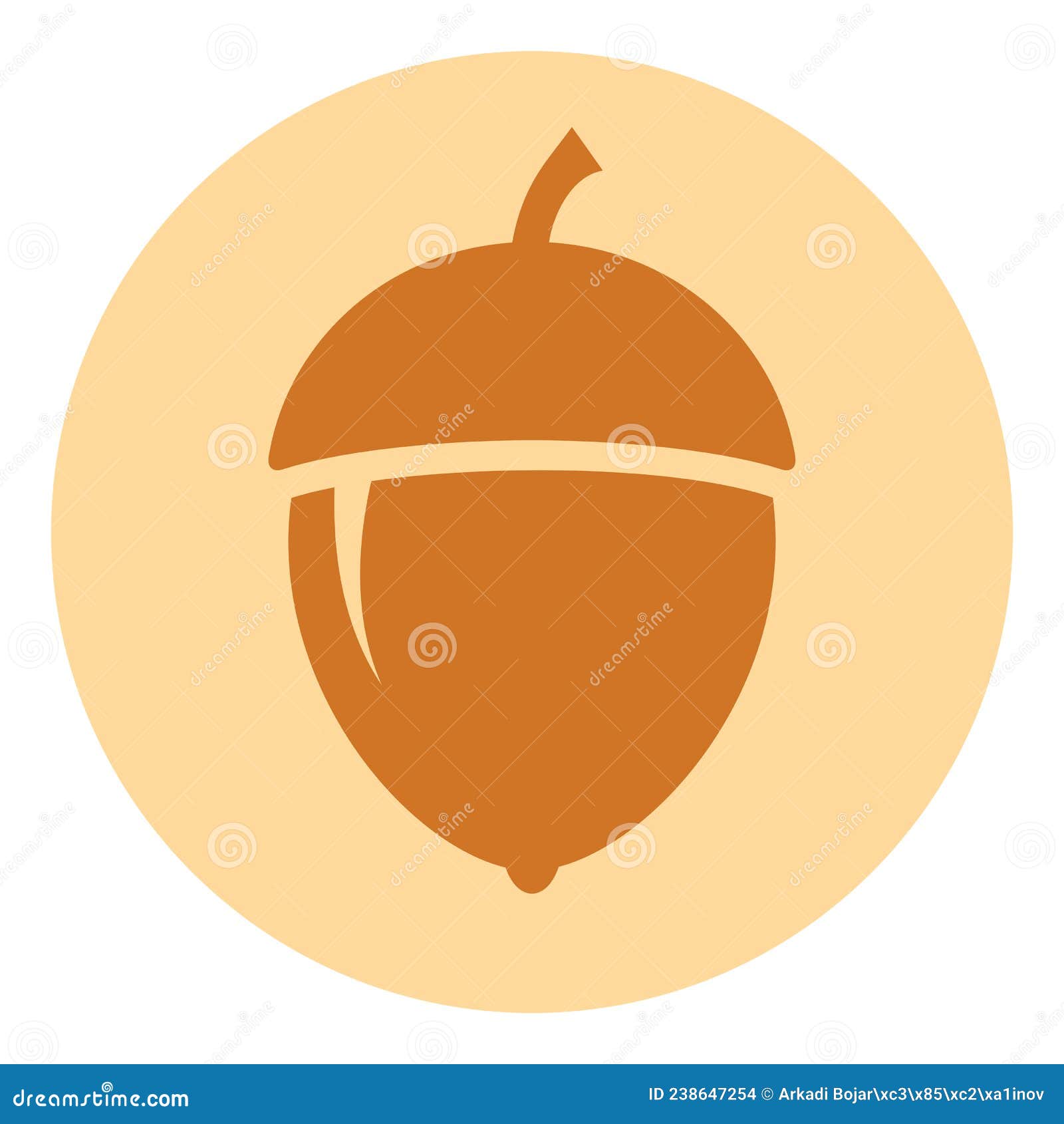 Acorn vector icon stock vector. Illustration of isolated - 238647254