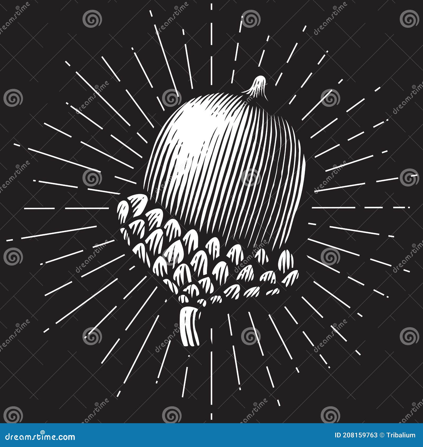 Acorn Vintage Engraved Vector Illustration Stock Illustration ...