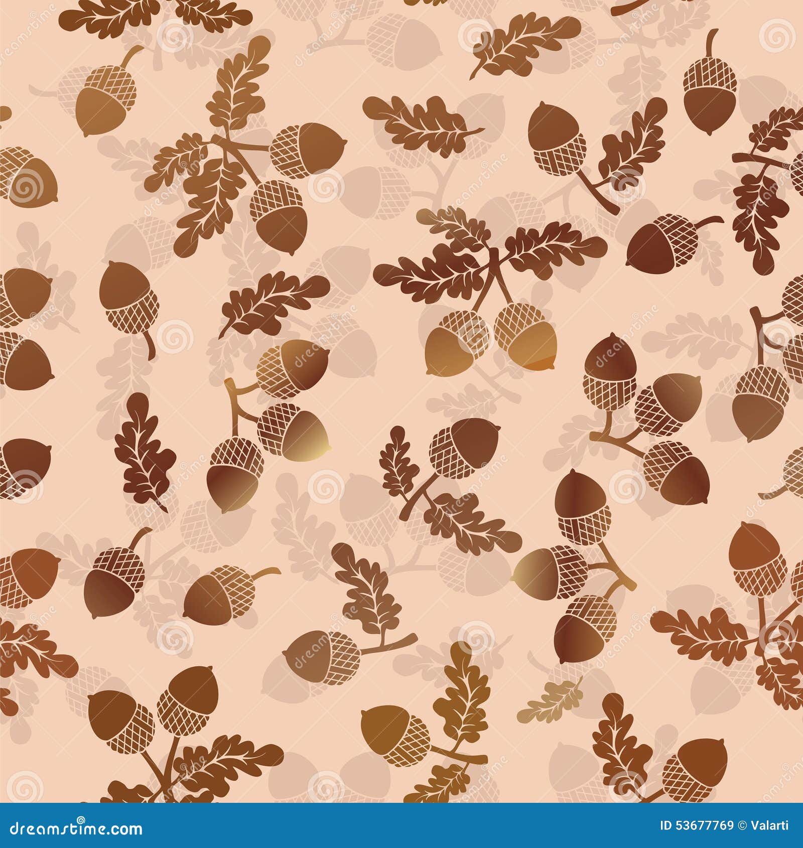 Acorns Oak Nut Vector Seamless Pattern Background Stock Vector ...