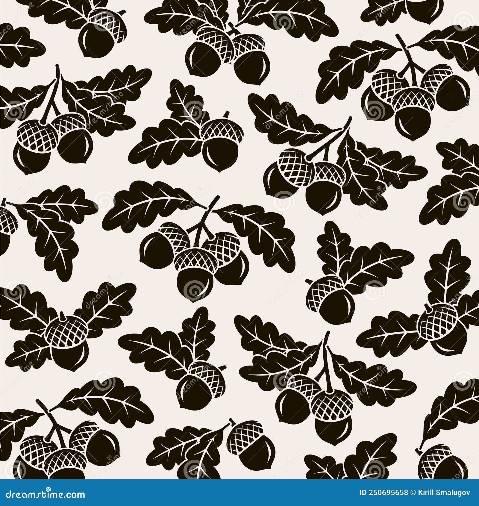 Acorns Pattern Background Set. Collection Icon Acorns Stock ...