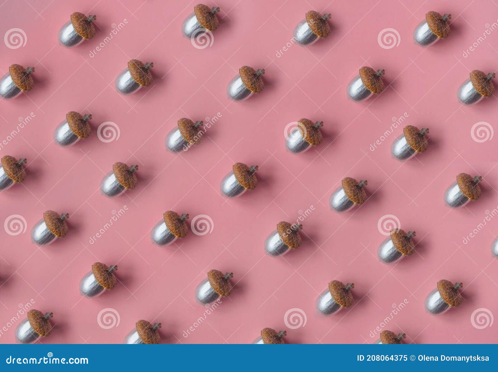 Acorns on pink background stock illustration. Illustration of template ...