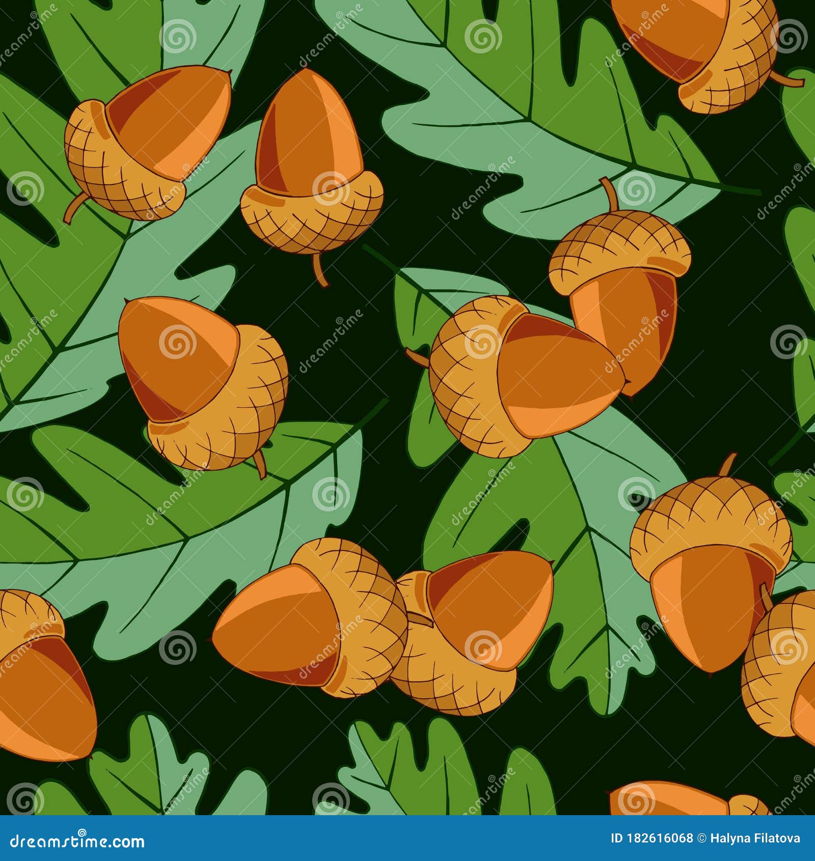 543 Acorns, Ornament for Wallpaper and Fabrics, Wrapping Paper ...