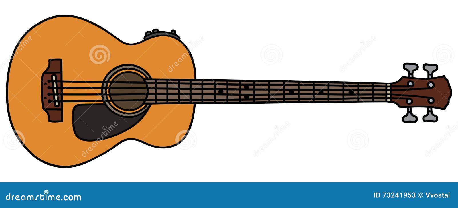 Acoustic bass guitar stock vector. Illustration of rock - 73241953