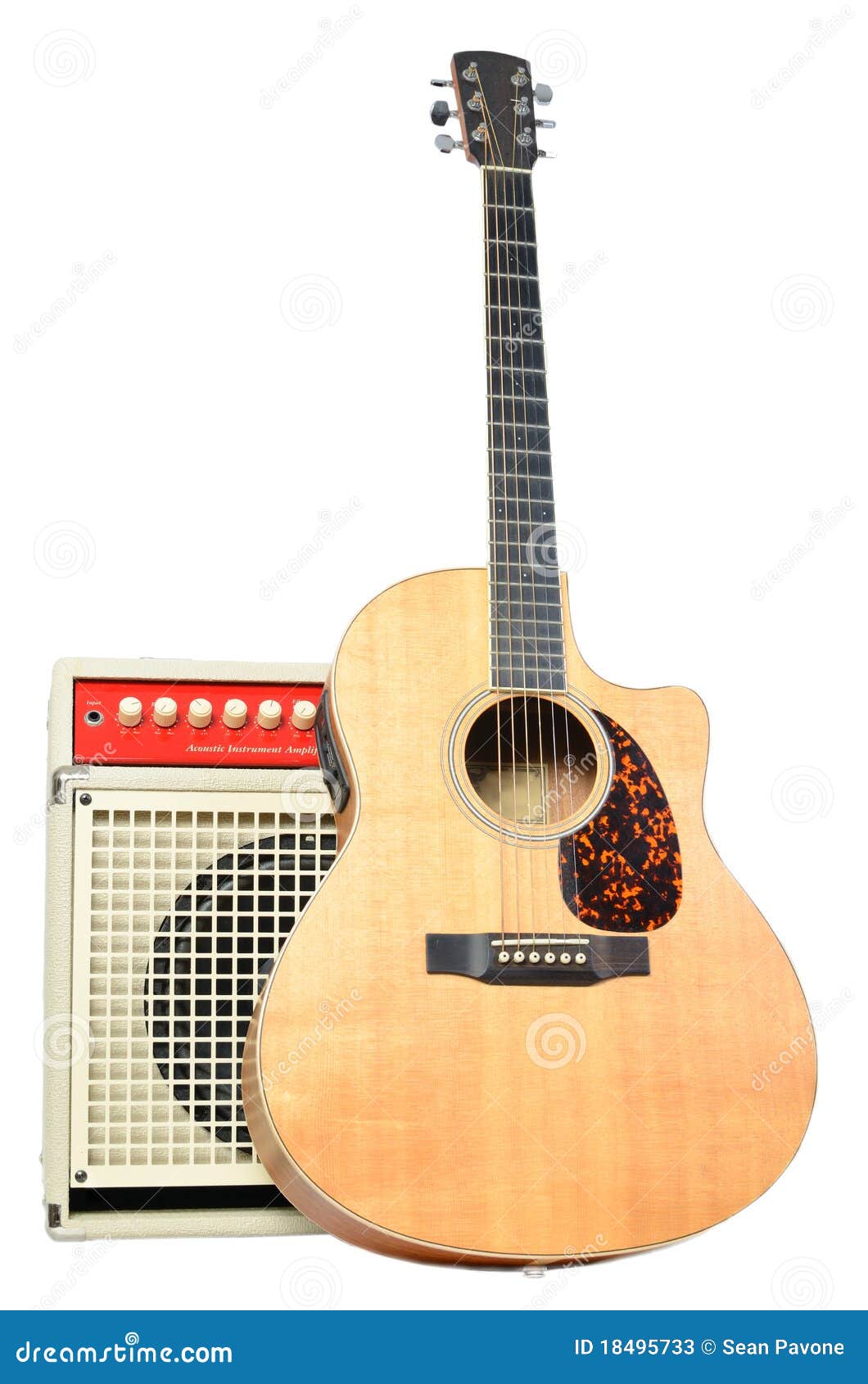Acoustic Guitar and Acoustic Instrument Amplifier Stock Image - Image ...