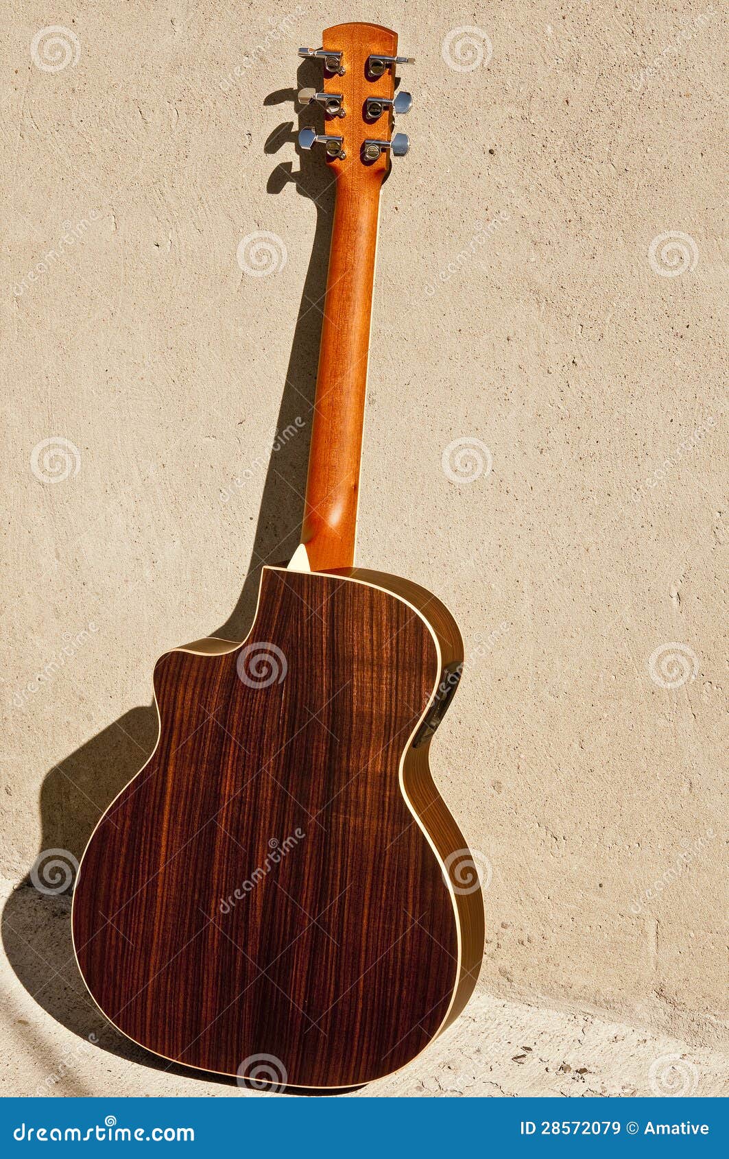 Acoustic Guitar Back Rosewood Stock Image - Image of steel, strings ...