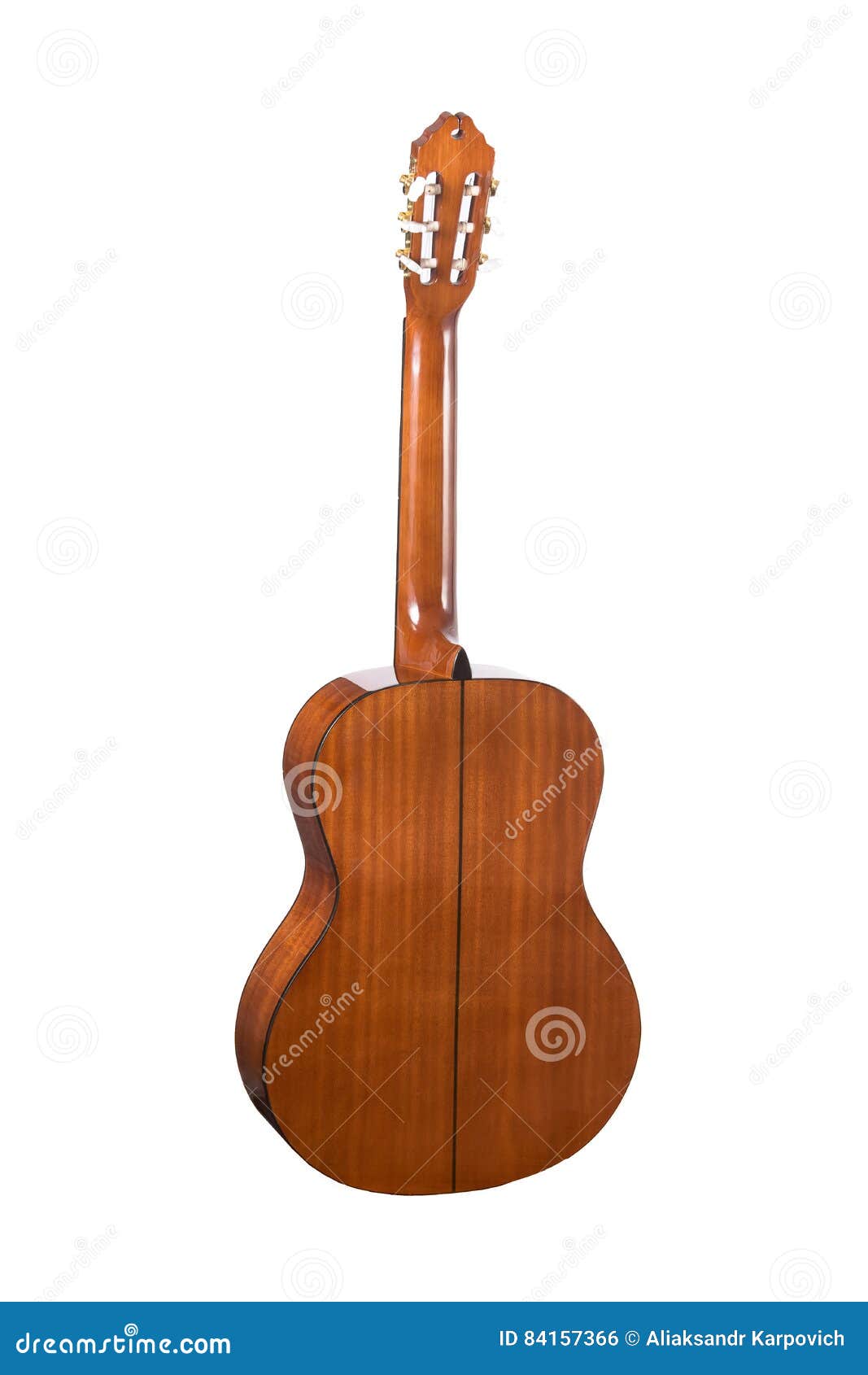 Acoustic guitar. Back view stock photo. Image of brown - 84157366