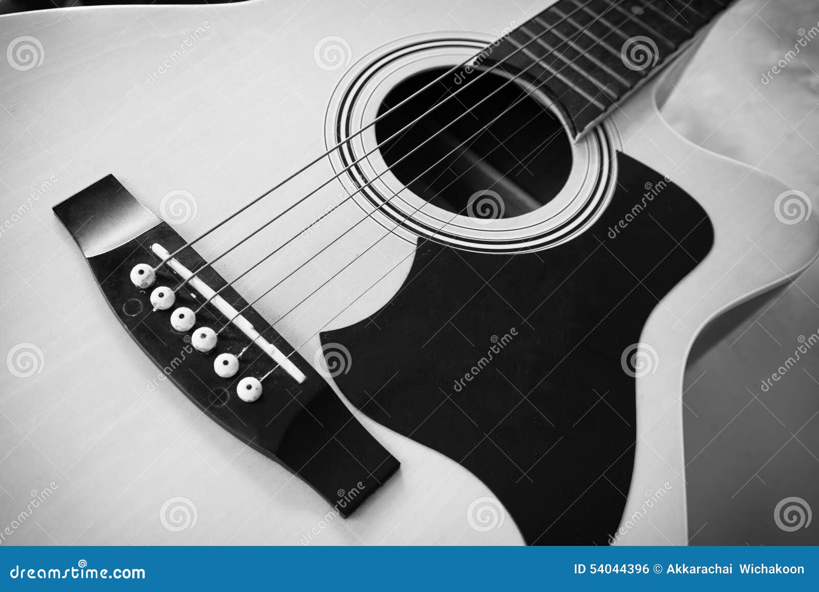 Black And White Acoustic Guitar Wallpaper