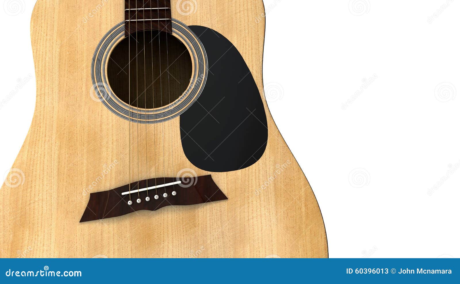 Acoustic Guitar Close Up Front View Stock Illustration - Illustration ...