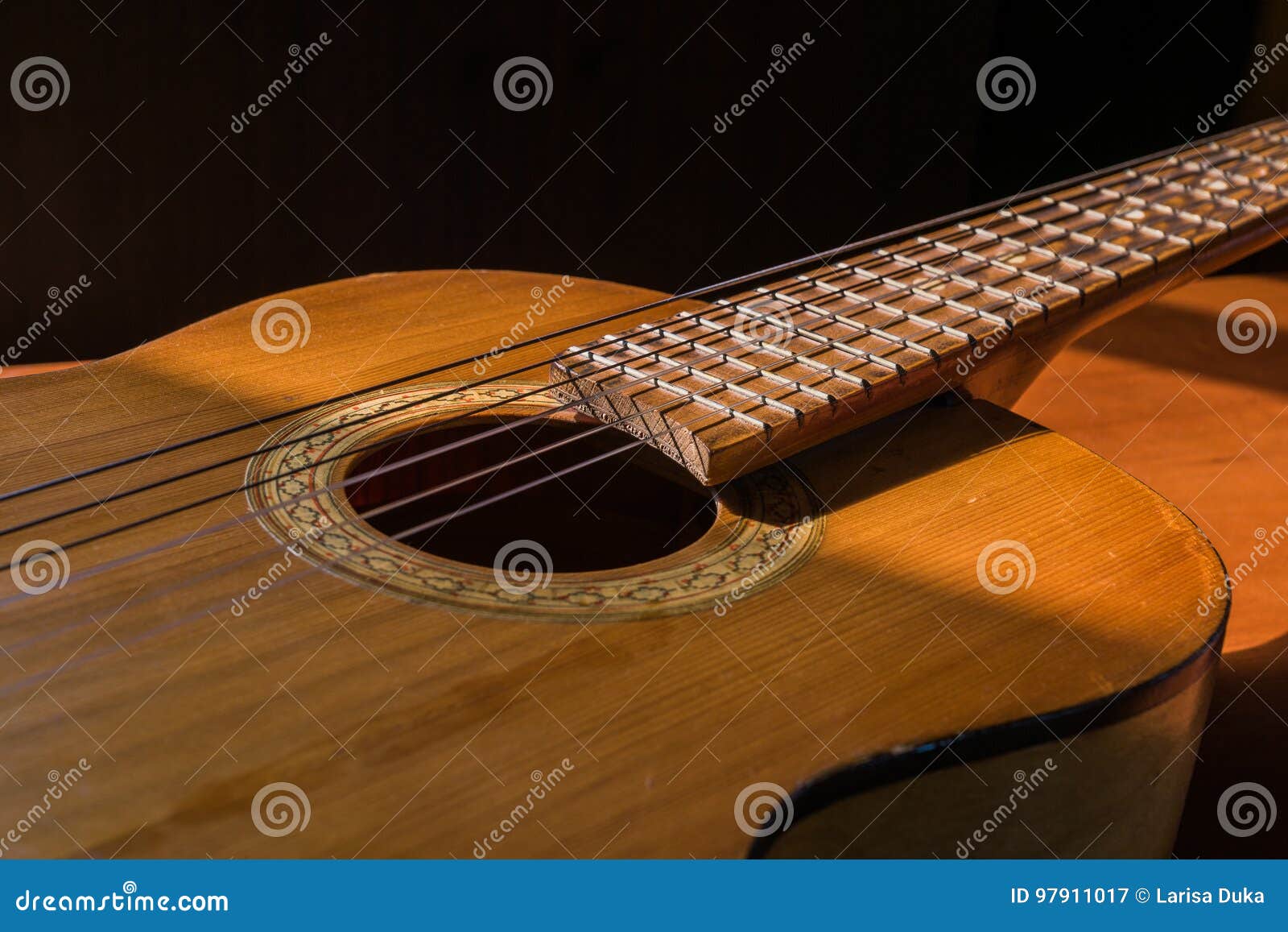 Acoustic Guitar, Close Up View Stock Image - Image of guitar, culture ...