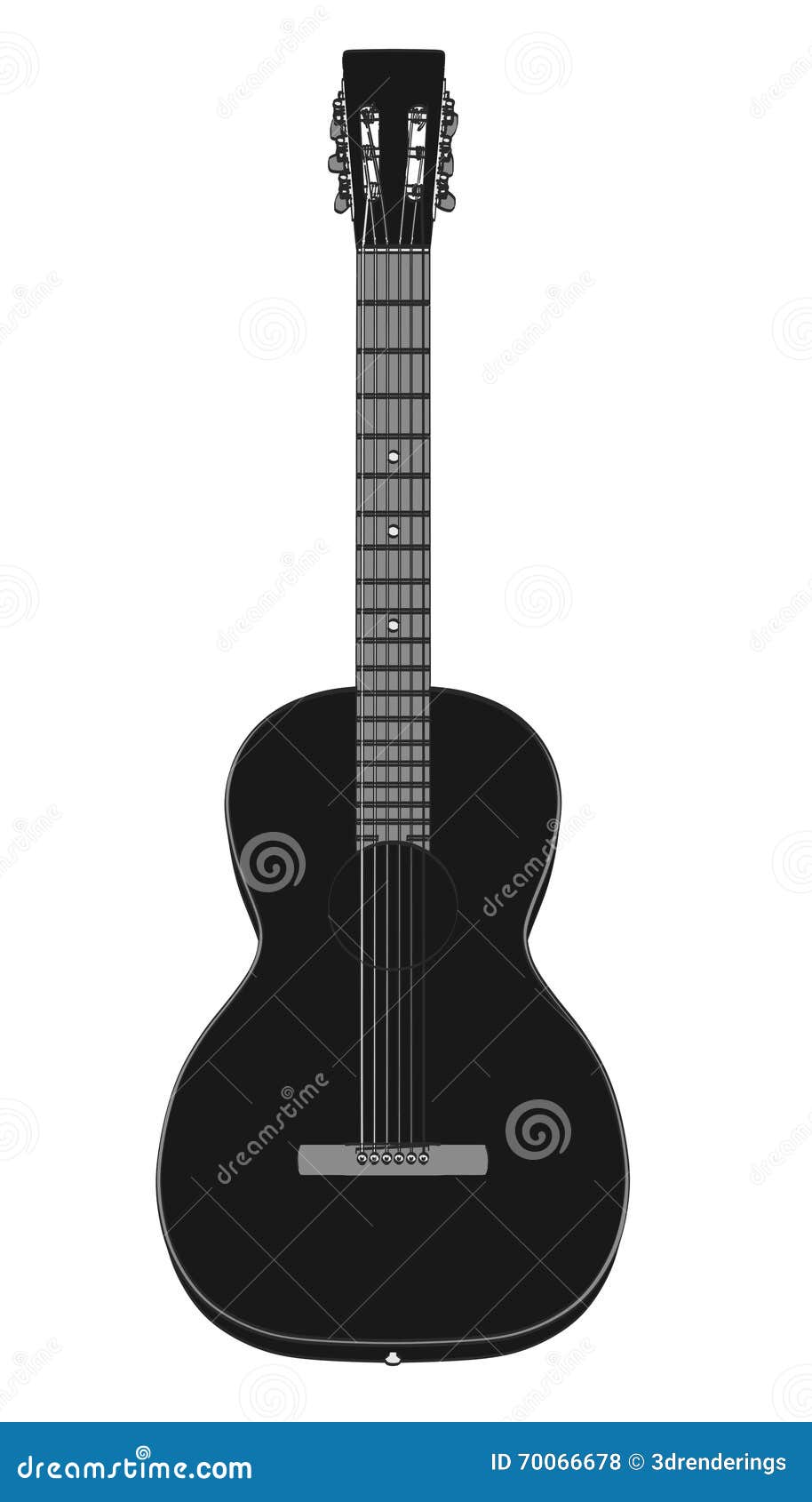 Acoustic guitar stock illustration. Illustration of instrument - 70066678