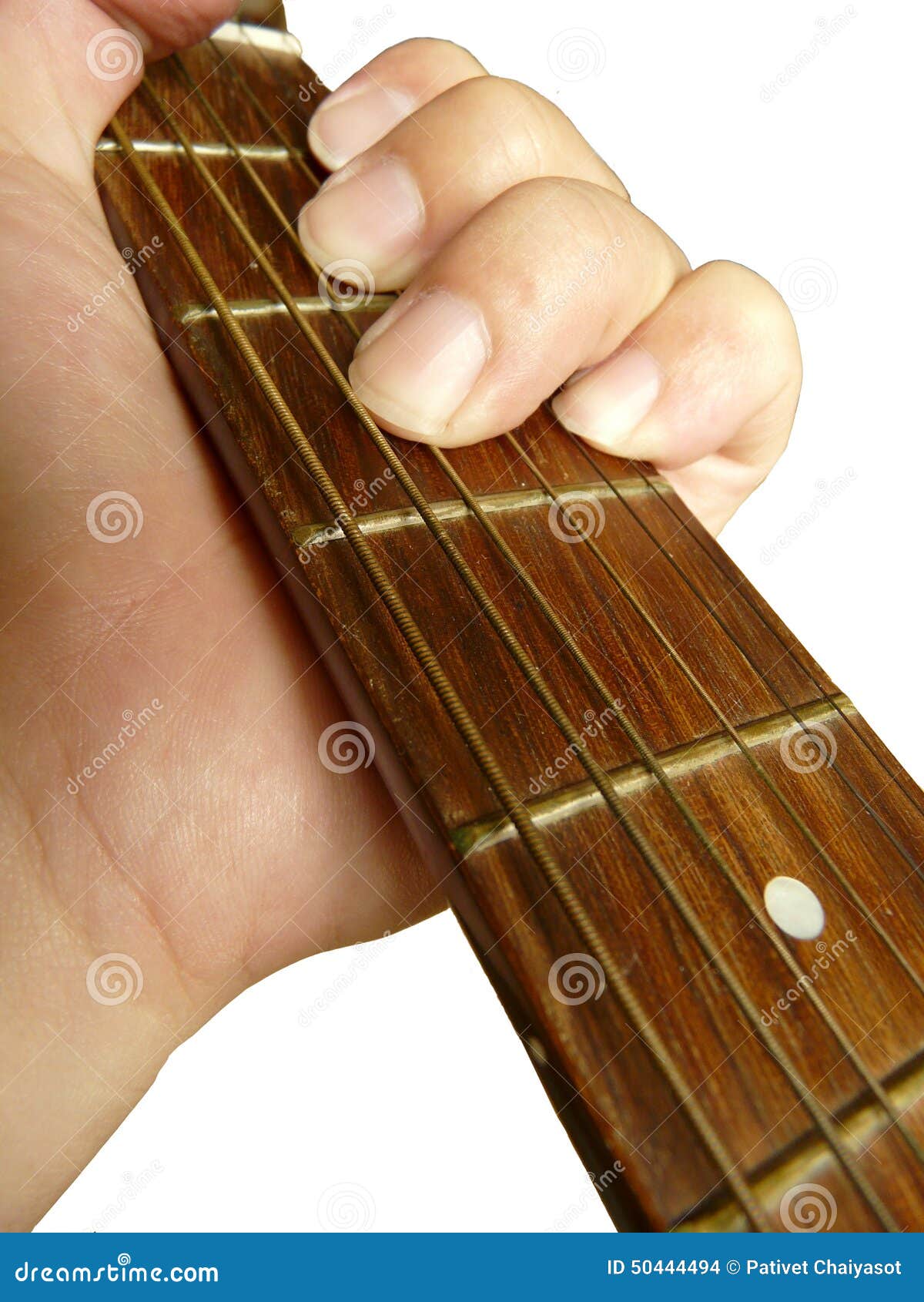 Acoustic guitar with hand stock photo. Image of folk - 50444494