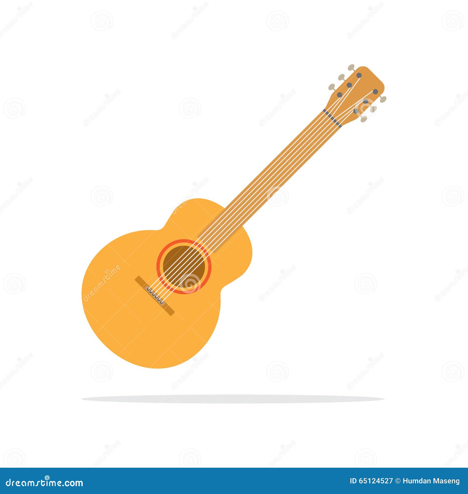 Acoustic Guitar Icon Flat Style Stock Vector - Illustration of ...