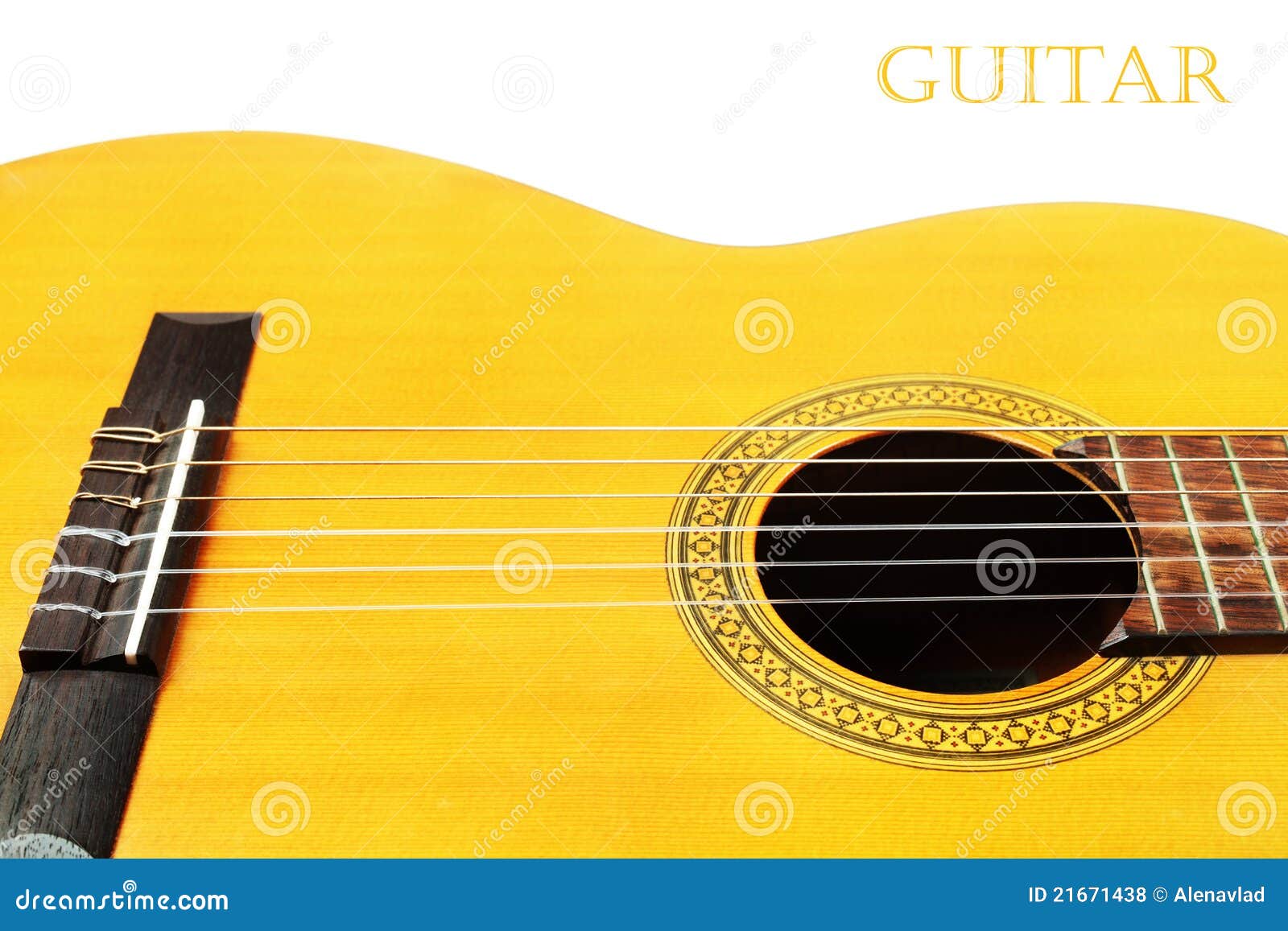 Acoustic Guitar Isolated White Background Stock Photo - Image of ...