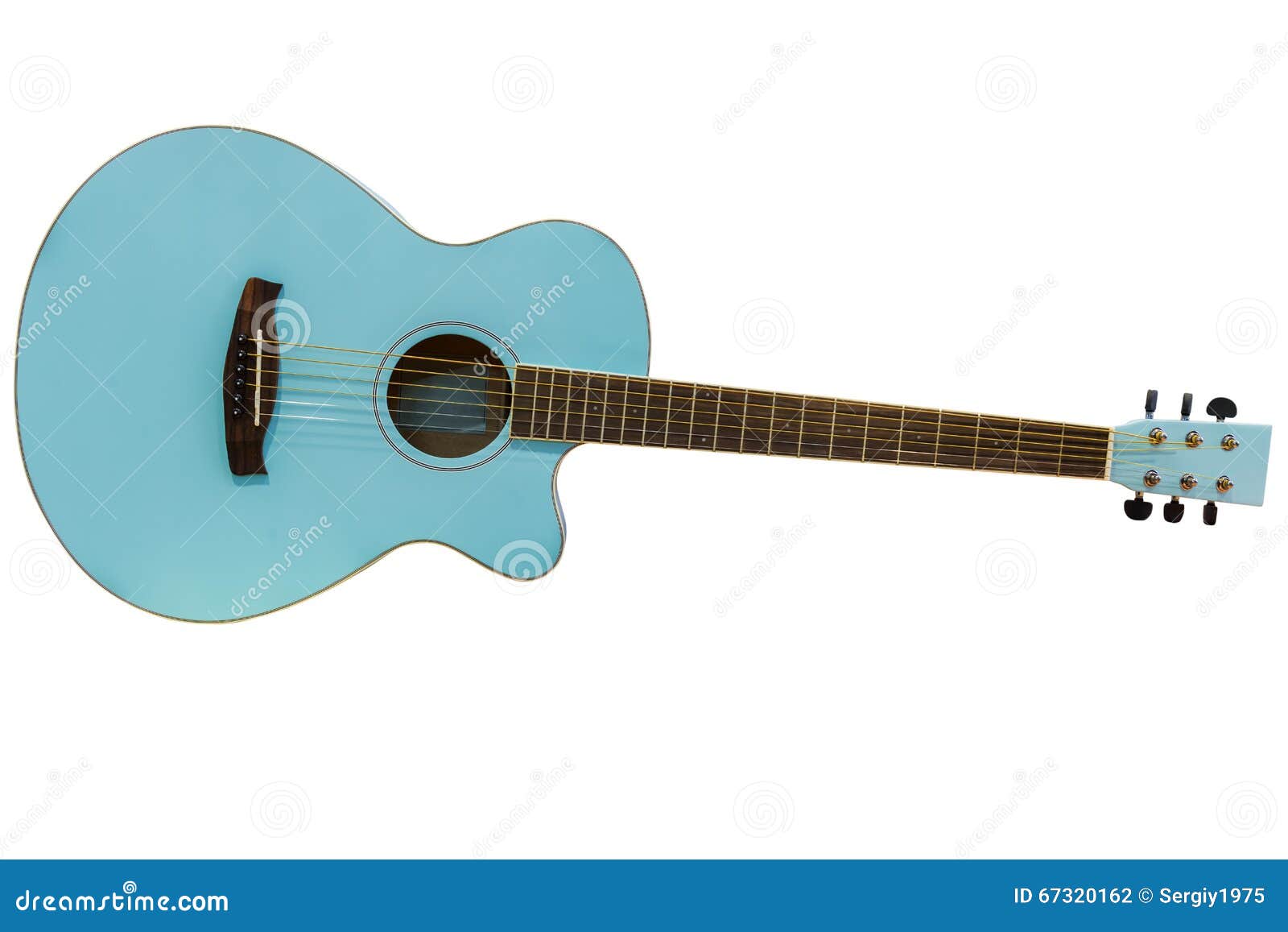 Acoustic Guitar Isolated on White Background Stock Photo - Image of ...