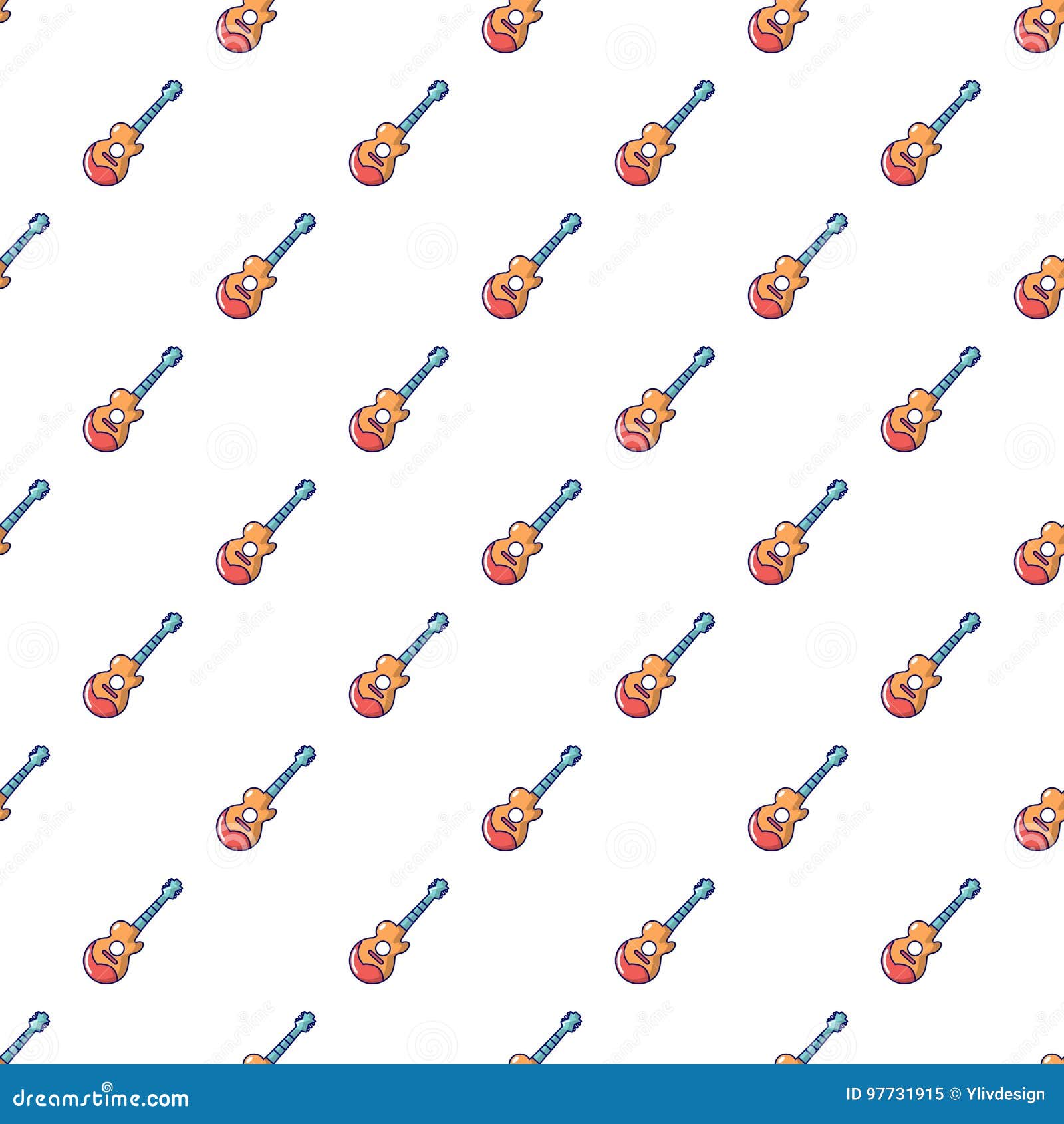 Acoustic Guitar Pattern Seamless Stock Vector - Illustration of musical ...
