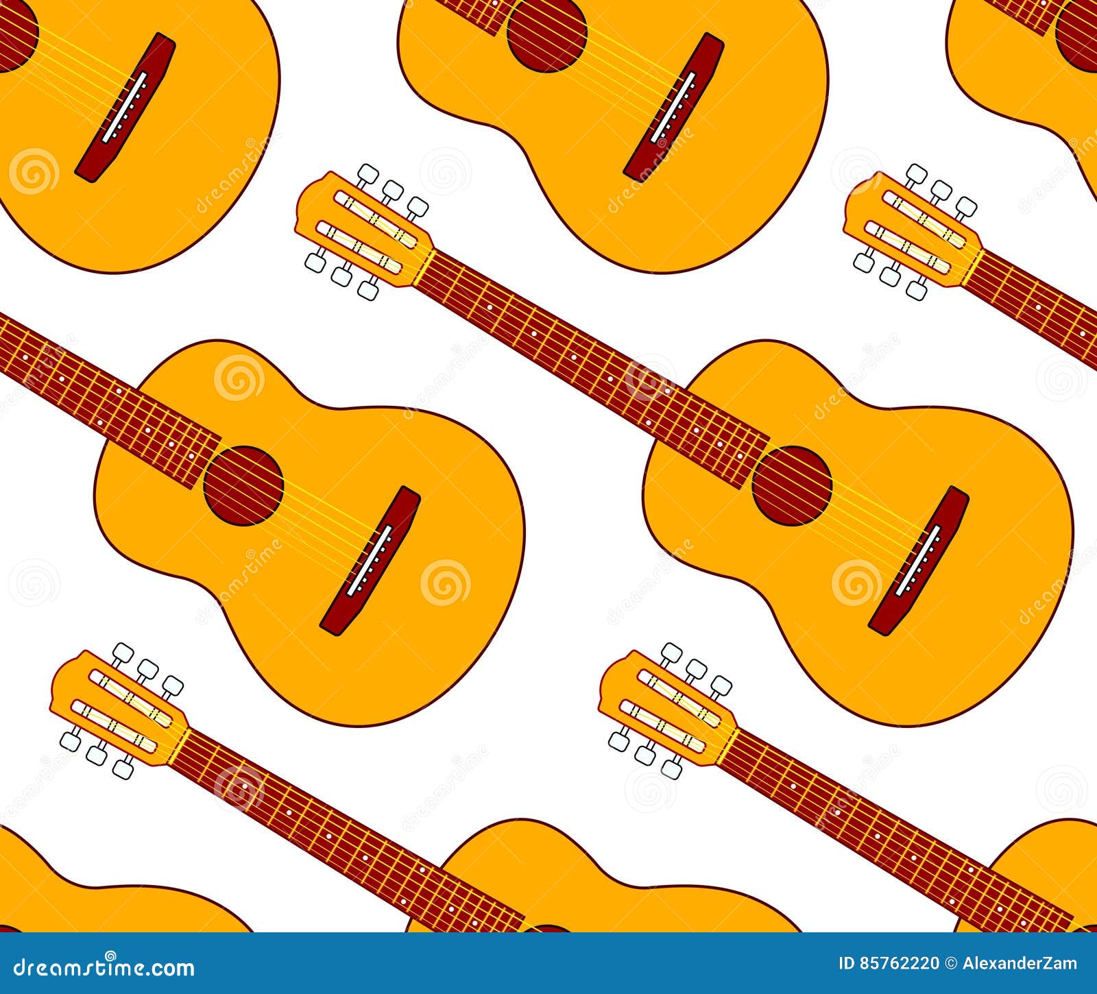 Acoustic guitar pattern stock vector. Illustration of rhythm - 85762220