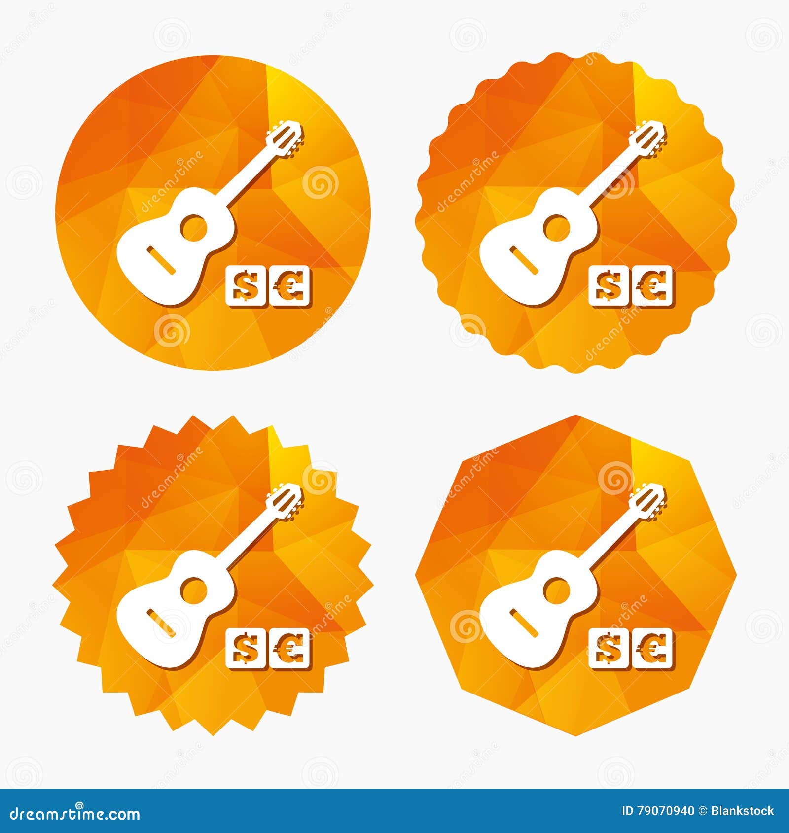 Acoustic Guitar Sign Icon. Paid Music Symbol Stock Vector ...