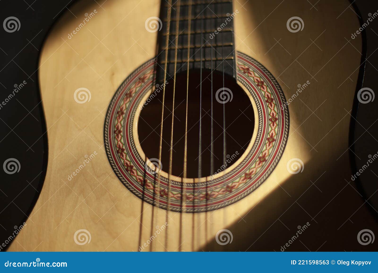 Acoustic Guitar. a Guitar with Six Strings Stock Image - Image of ...