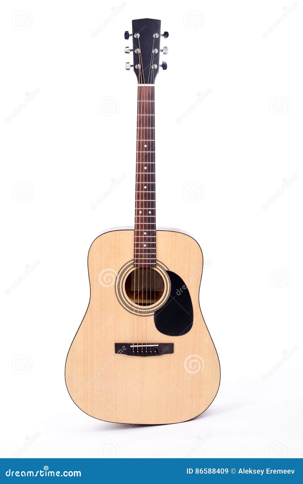 Acoustic Guitar Standing Upright Stock Image - Image of jazz, blues ...