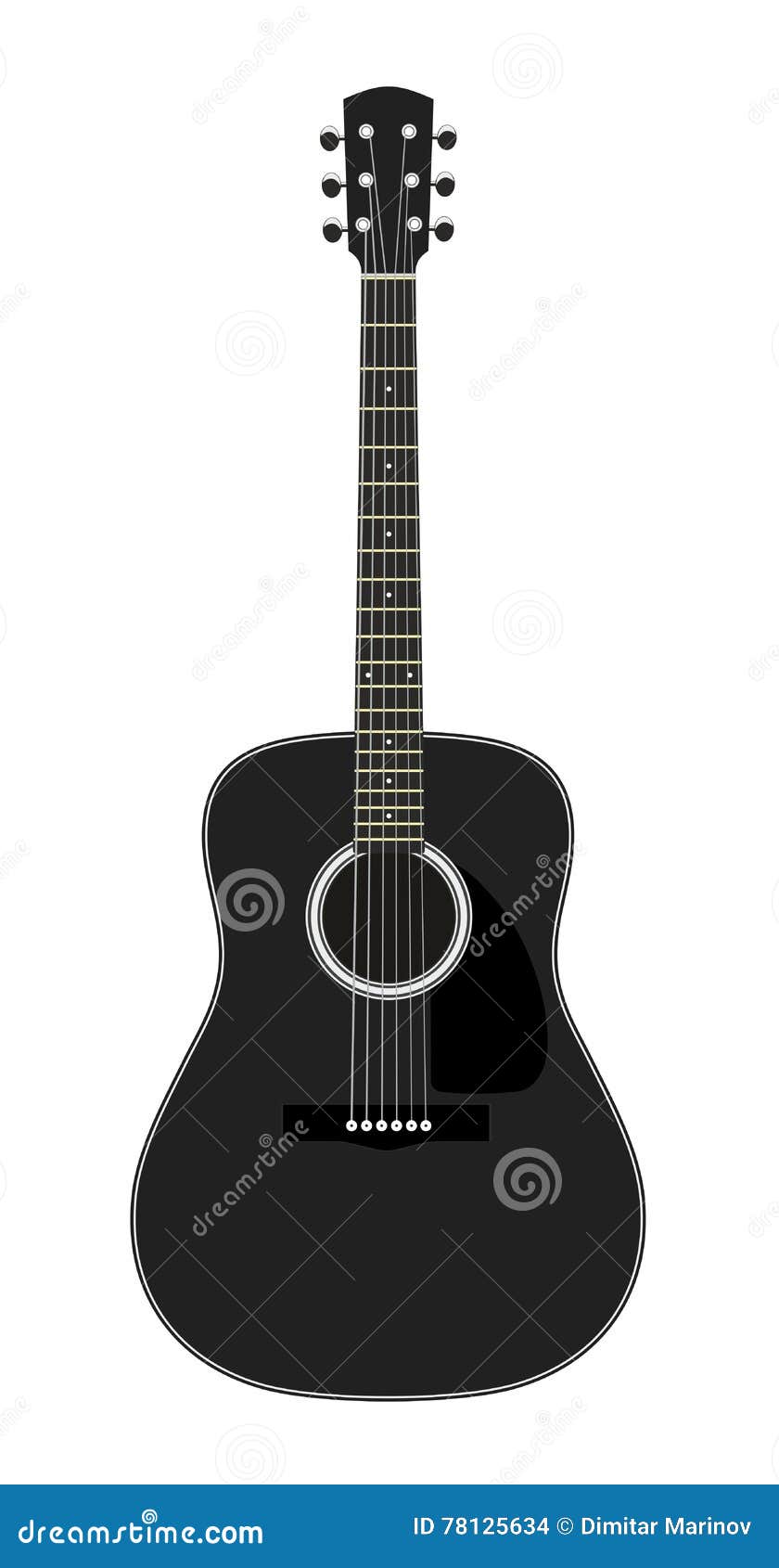 Acoustic guitar stock vector. Illustration of guitar - 78125634