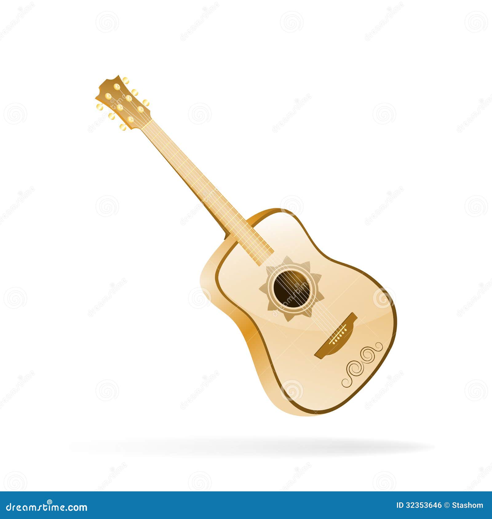 Acoustic Guitar. Vector Illustration Stock Vector - Illustration of ...