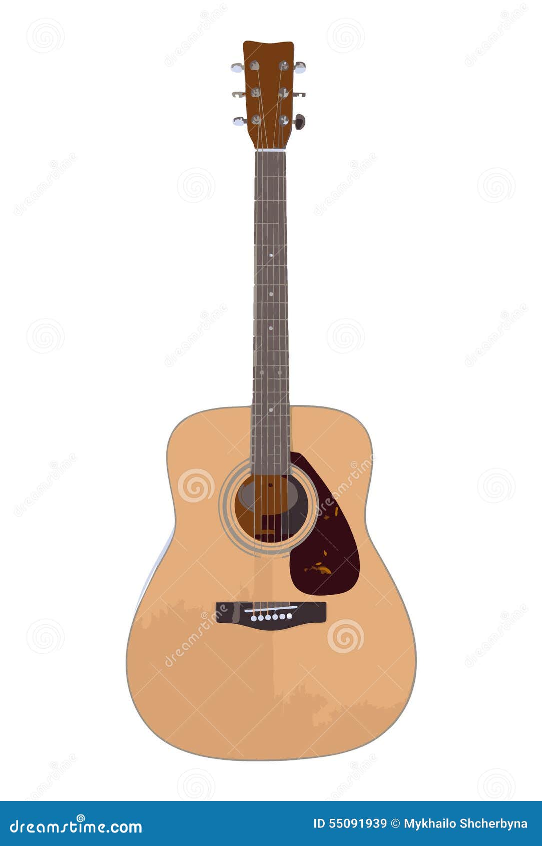 Acoustic guitar. stock vector. Illustration of guitar - 55091939