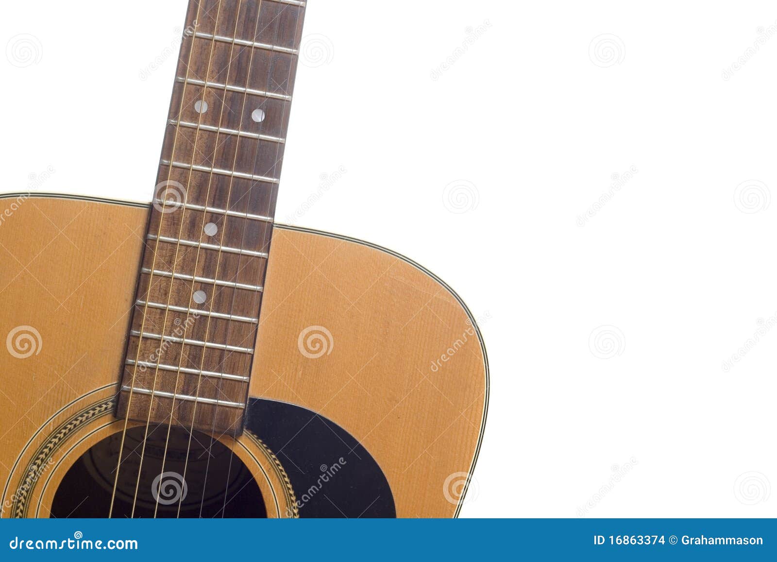 Acoustic Guitar on White Background Stock Photo - Image of string ...