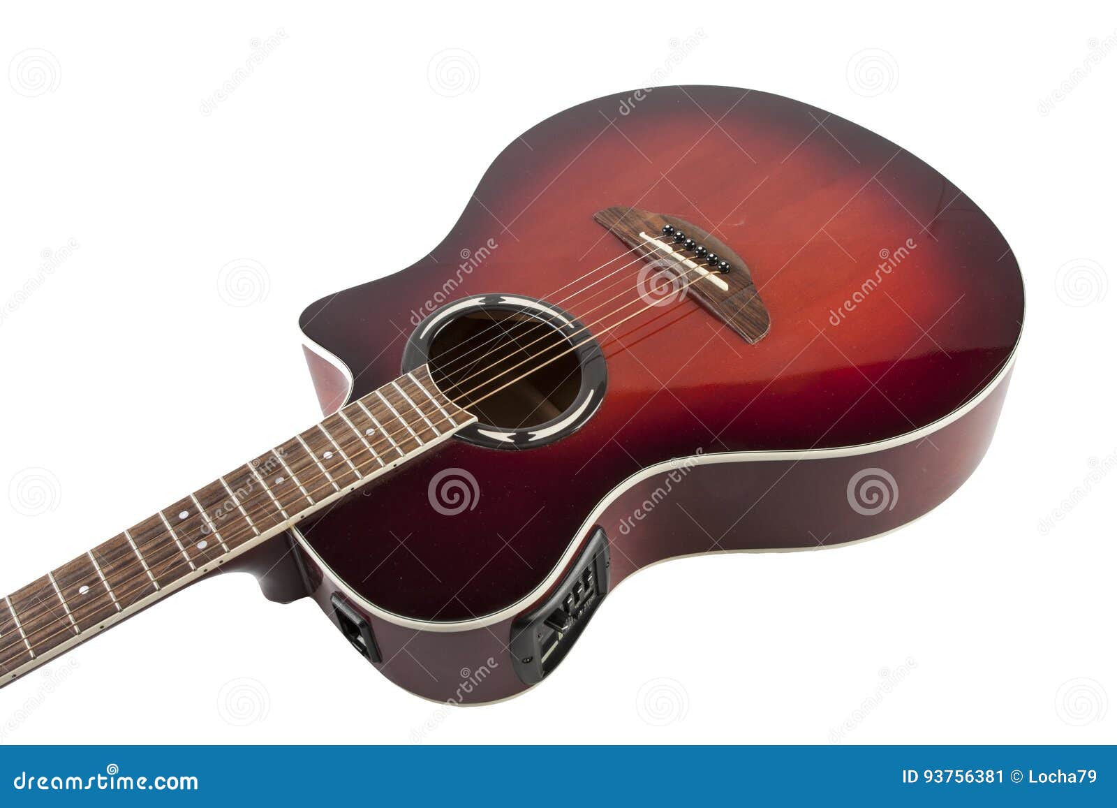 Acoustic Guitar on White Background Stock Image - Image of guitar ...
