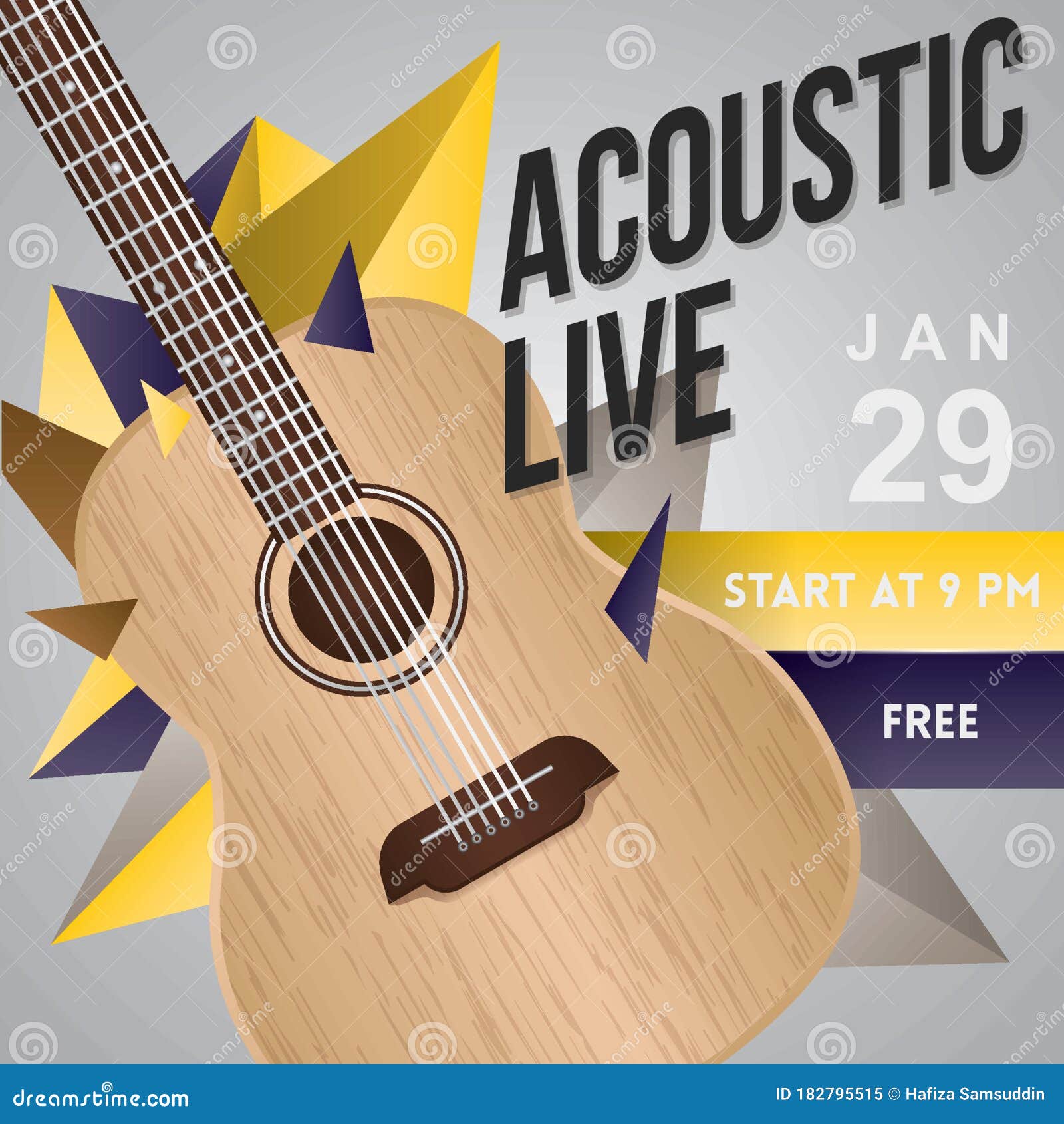 Acoustic Live Poster Design Stock Vector - Illustration of commercials ...