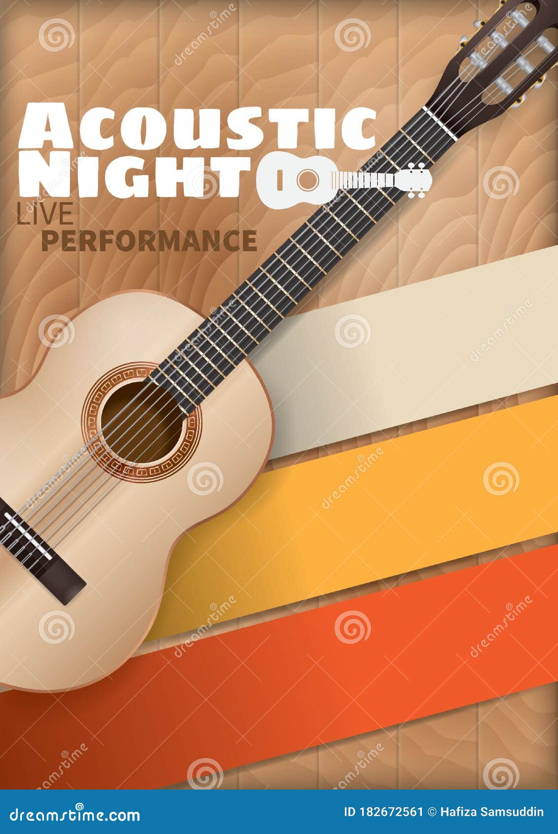Acoustic Night Poster Design Stock Vector - Illustration of advertising ...