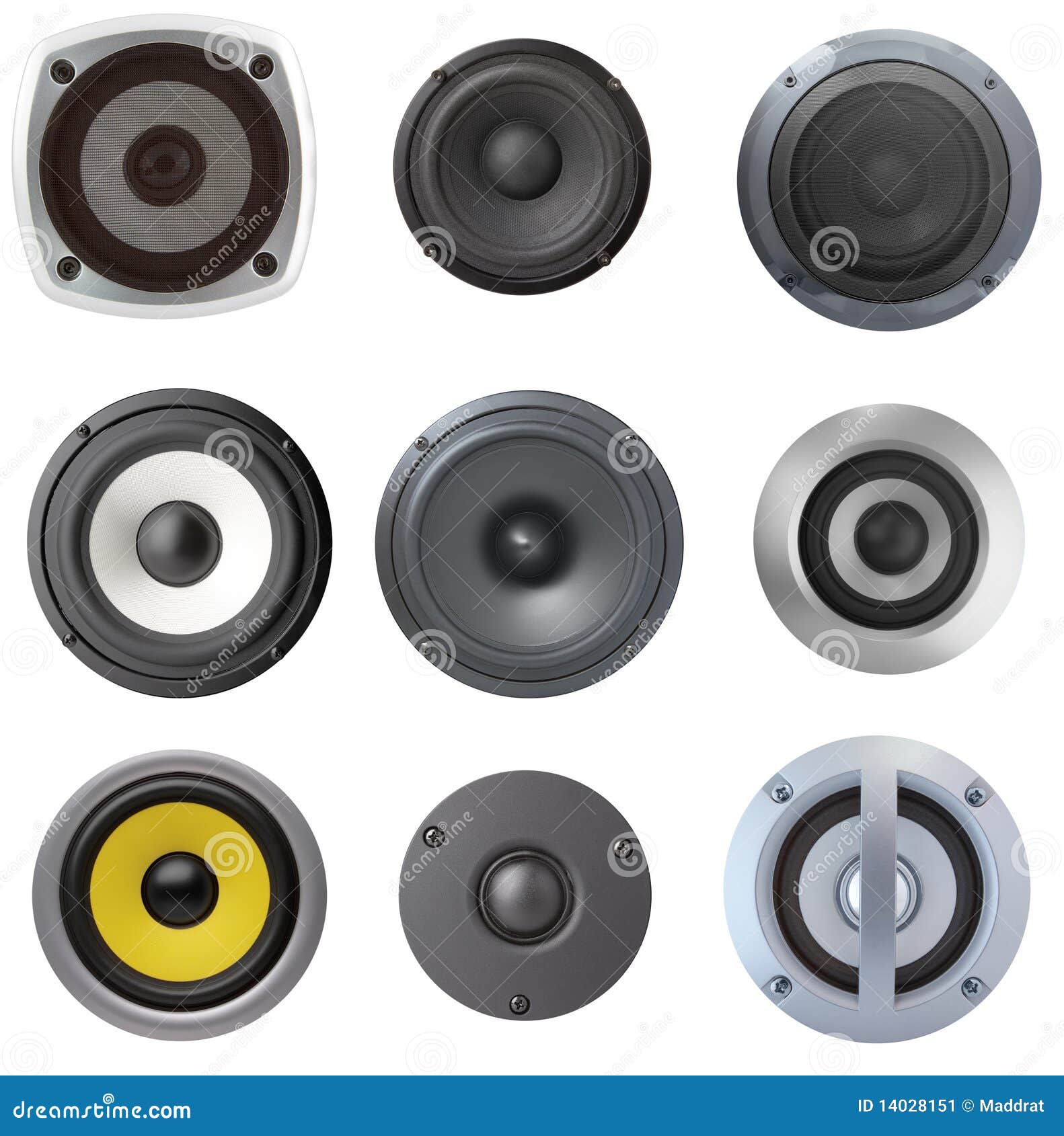 Acoustic speaker set stock image. Image of electronic - 14028151