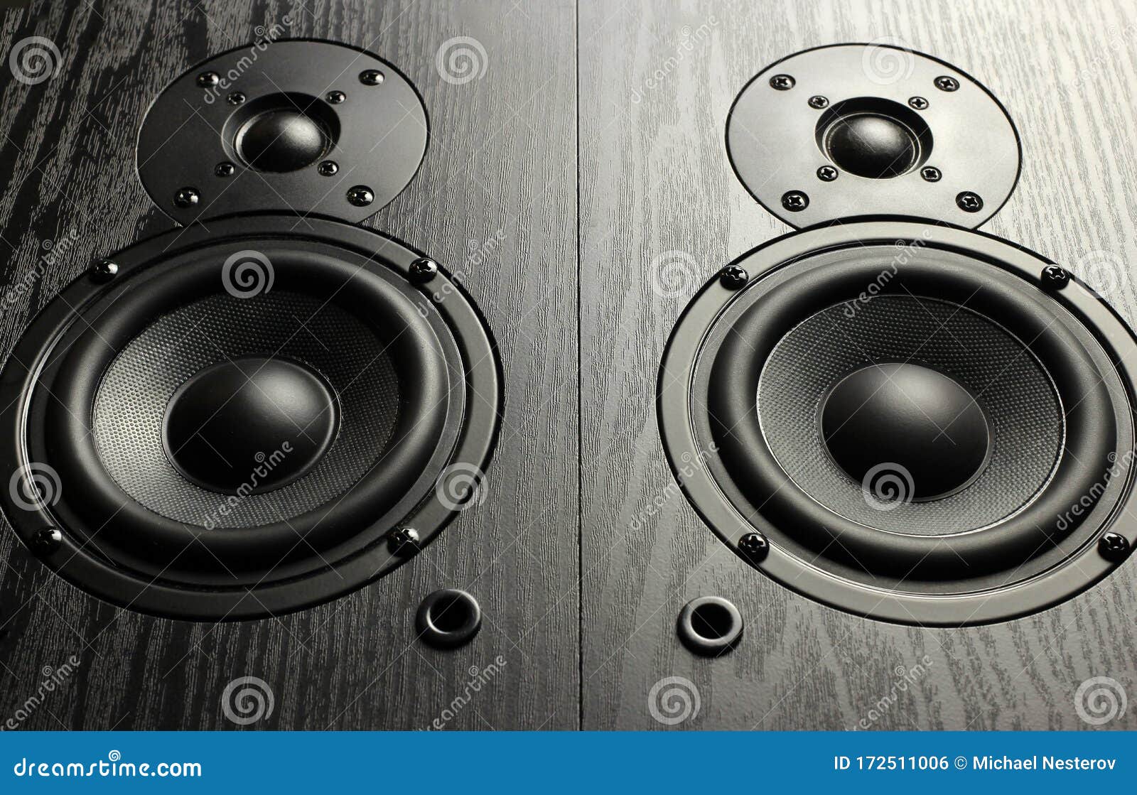 Acoustic Stereo System, Musical Speakers. Close Up Stock Photo - Image ...