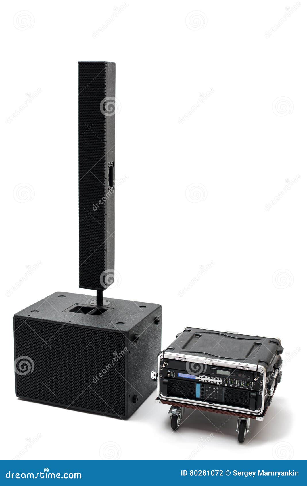 Acoustic system stock photo. Image of mixer, front, isolated - 80281072