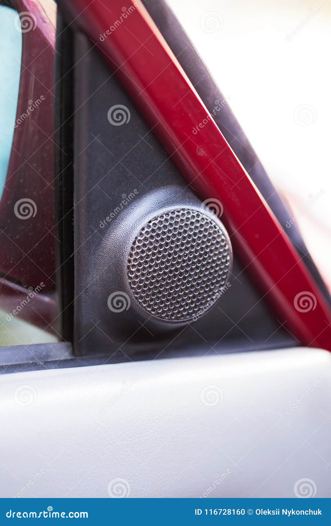 Acoustic System in an Old Retro Car Stock Photo - Image of audio, bell ...
