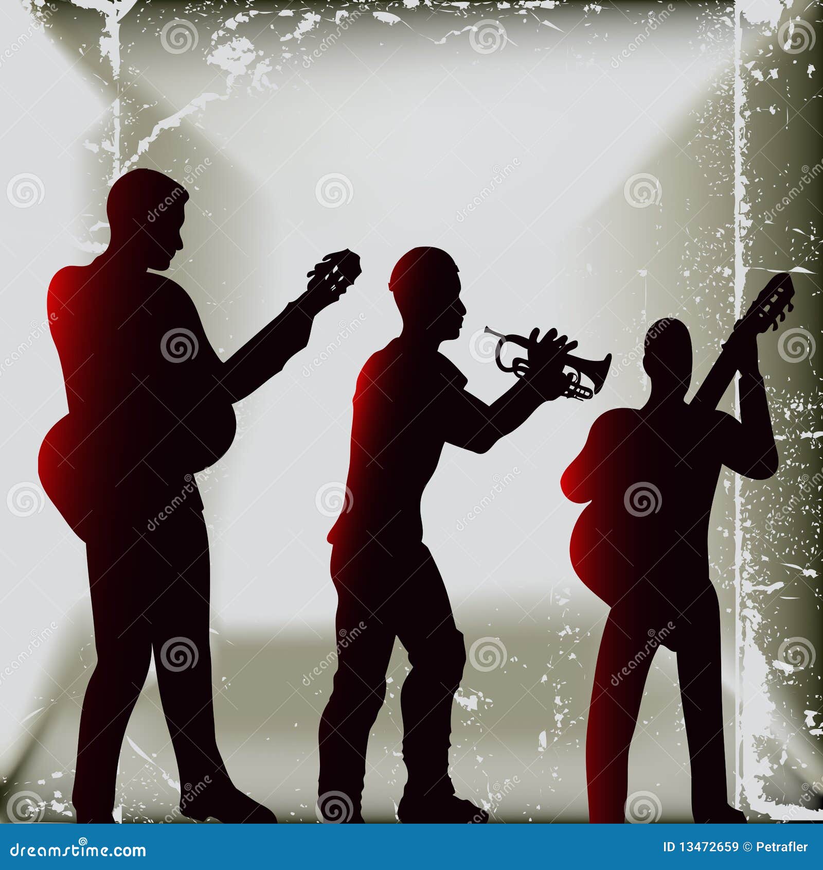 Acoustic Trio Background Cartoon Vector | CartoonDealer.com #13472659