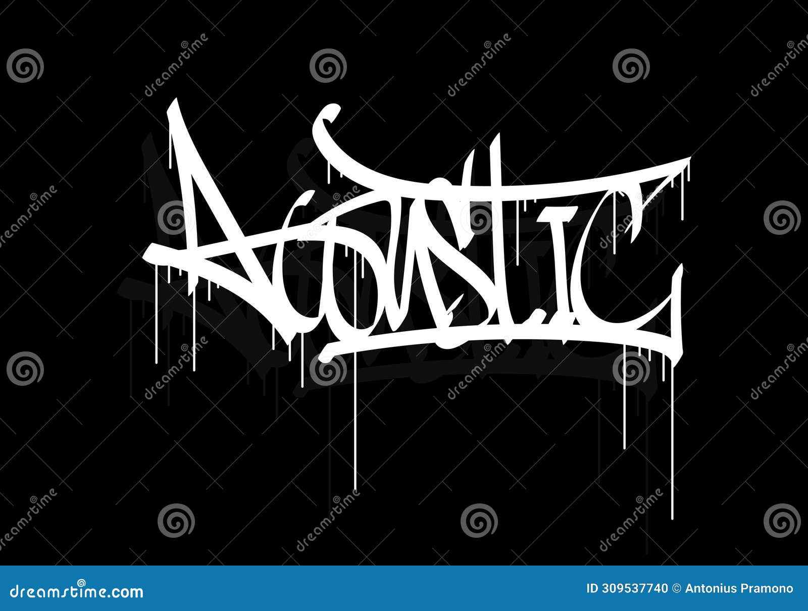 ACOUSTIC Word Graffiti Tag Style Stock Vector - Illustration of element ...