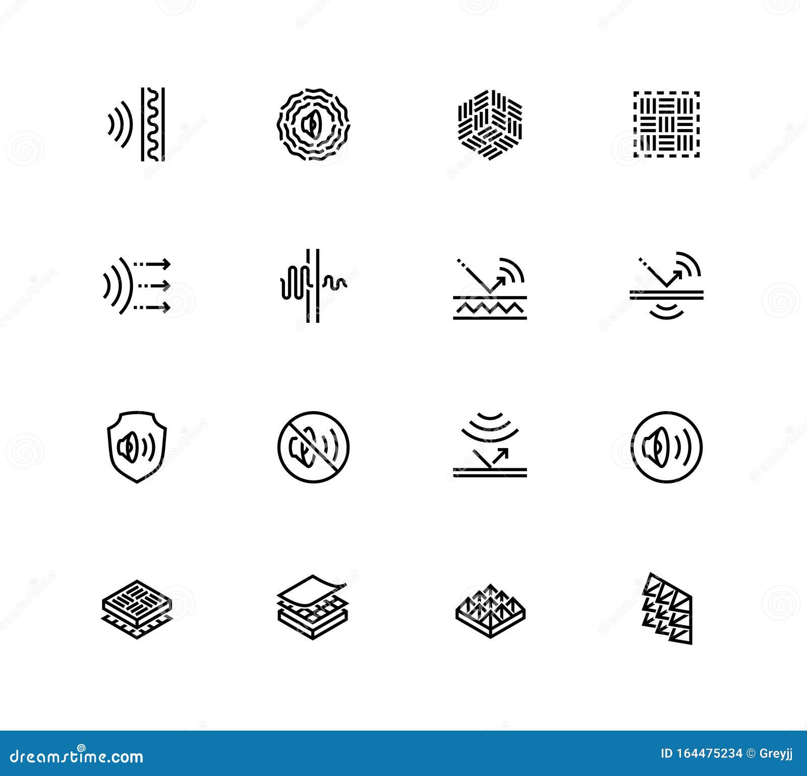 Icon Set Of Acoustics And Sound In Flat Style. Vector Symbols ...