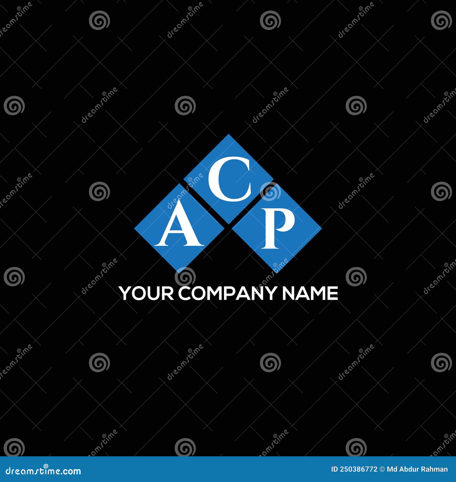 ACP Letter Logo Design On BLACK Background. ACP Creative Initials ...