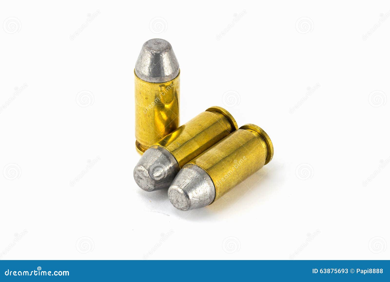 .45 Acp Semiwadcutter Bullet Isolated On White Background Stac Royalty ...