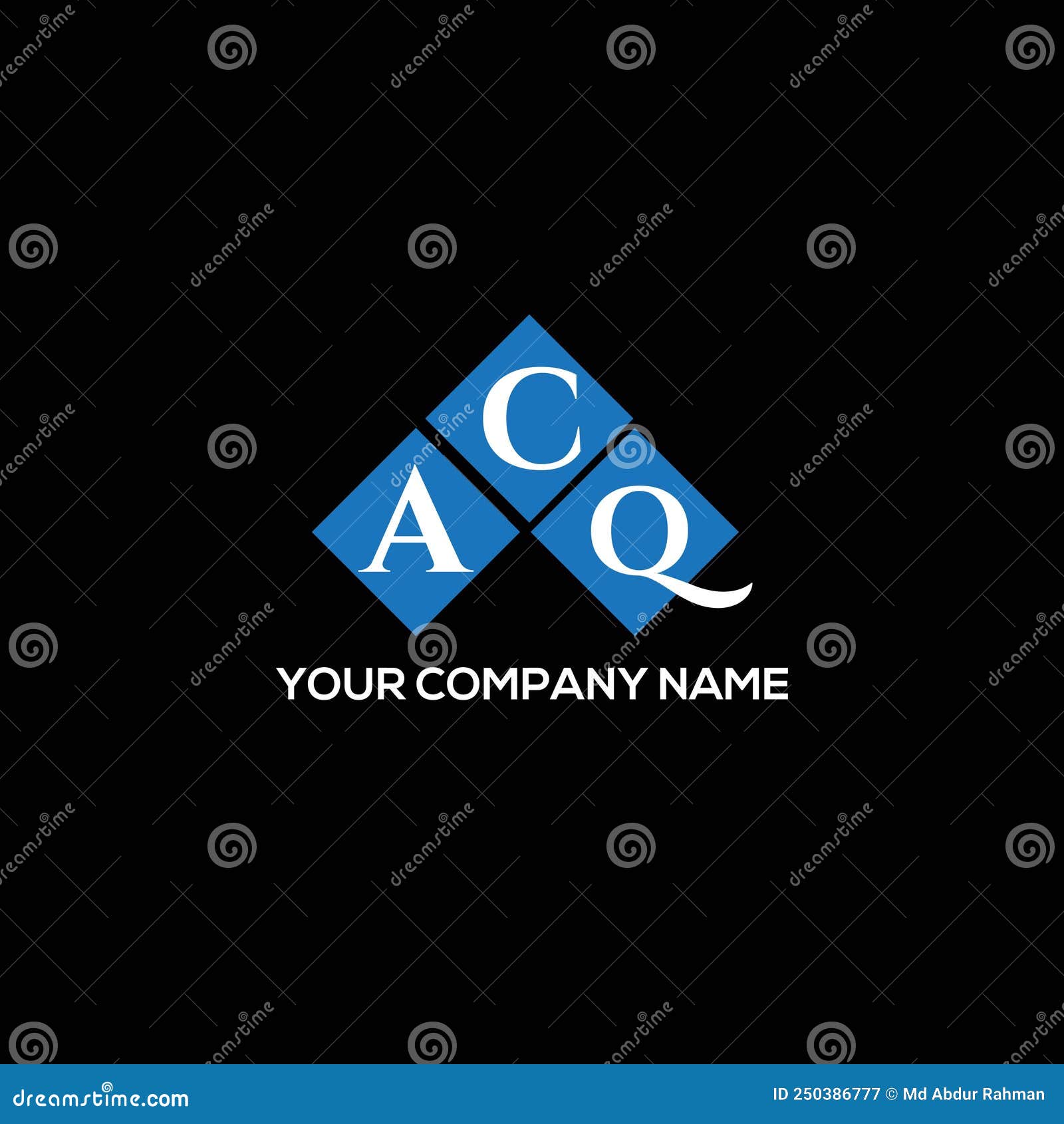 ACQ Letter Logo Design on BLACK Background. ACQ Creative Initials ...