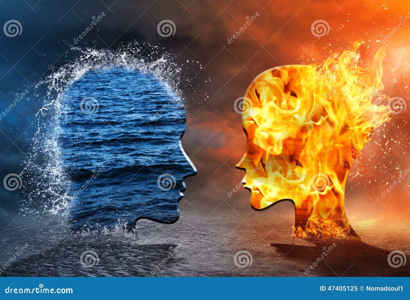 Acqua contro fuoco immagine stock. Immagine di aria, coppie - 47405125