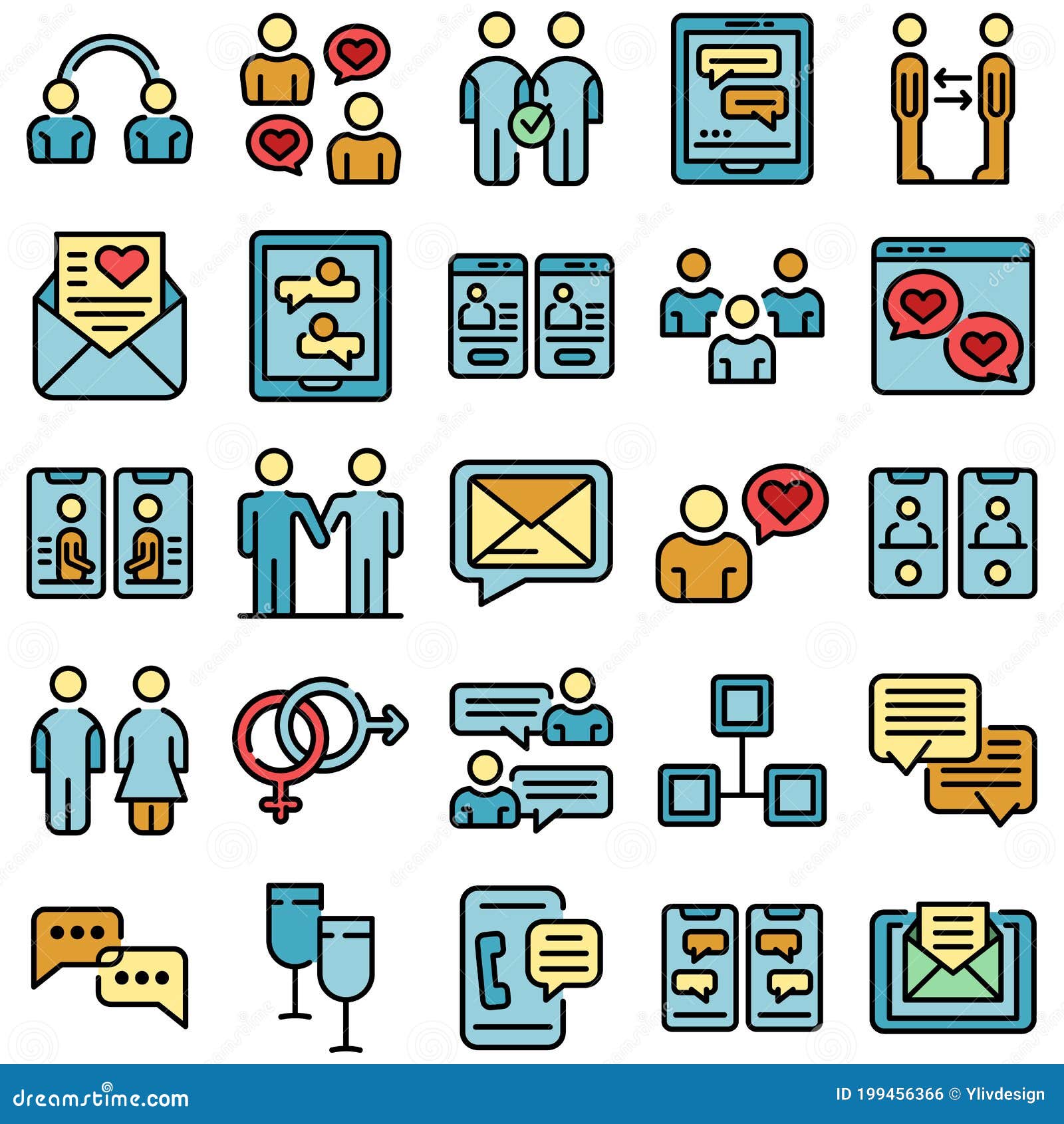 Acquaintance Icons Set Vector Flat Stock Vector - Illustration of ...