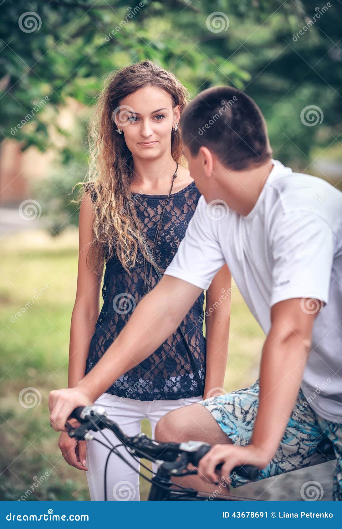 Acquaintance of Young People on the Street Stock Image - Image of ...