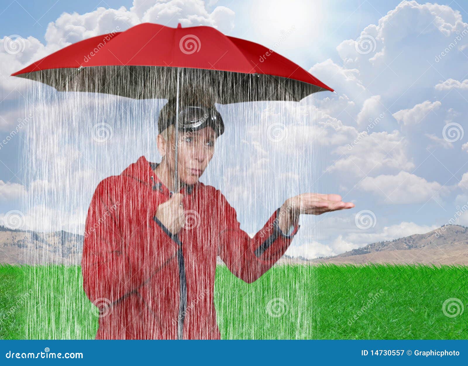 Acquazzone di pioggia? immagine stock. Immagine di armi - 14730557