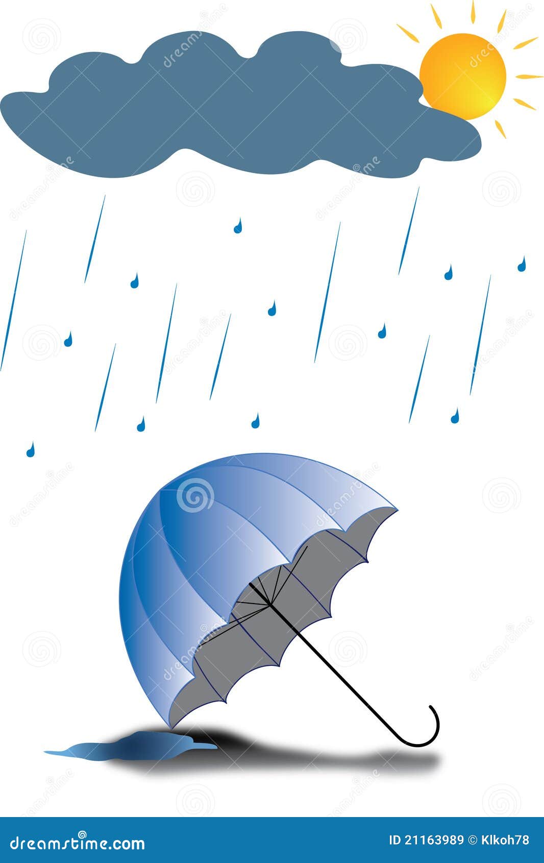 Acquazzone Di Pioggia Con L'ombrello Illustrazione di Stock ...