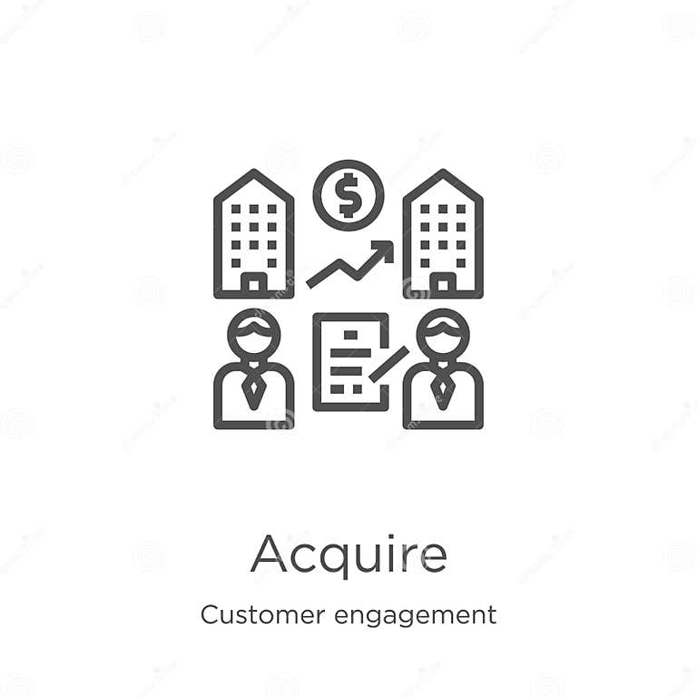 Acquire Icon Vector from Customer Engagement Collection. Thin Line ...