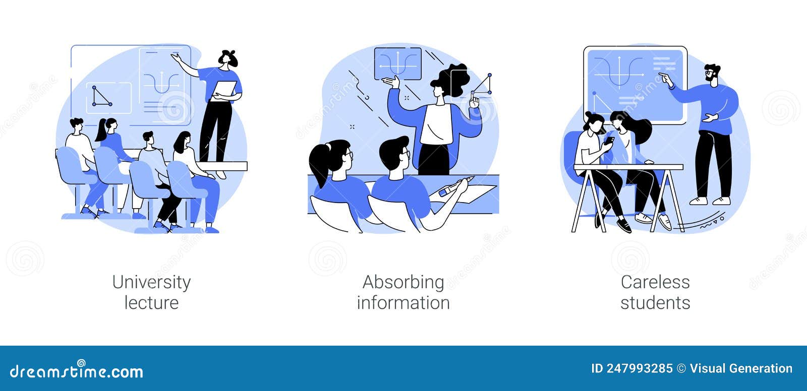 Absorbing Information Isolated Cartoon Vector Illustrations ...