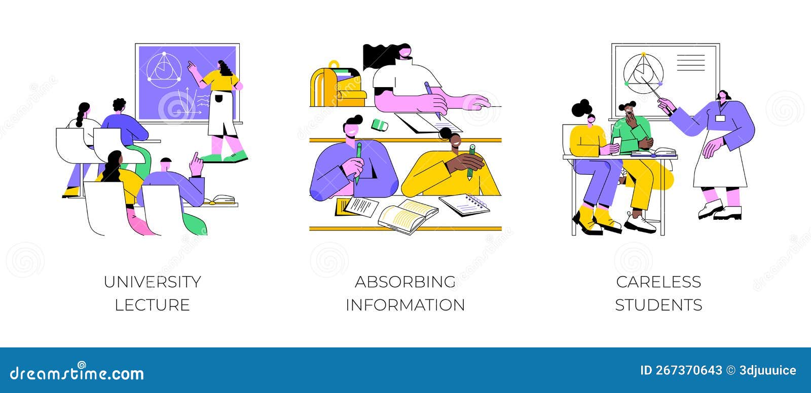 Absorbing Information Isolated Cartoon Vector Illustrations ...