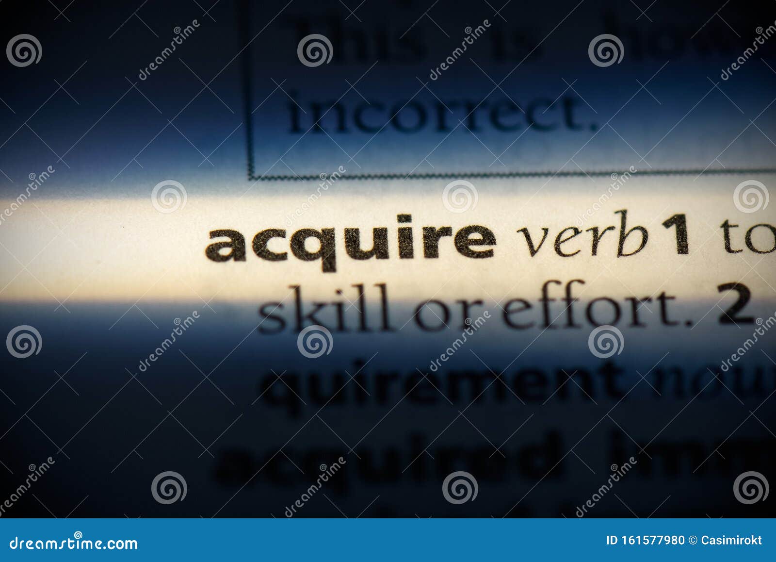 Acquire stock photo. Image of learn, thesaurus, detail - 161577980