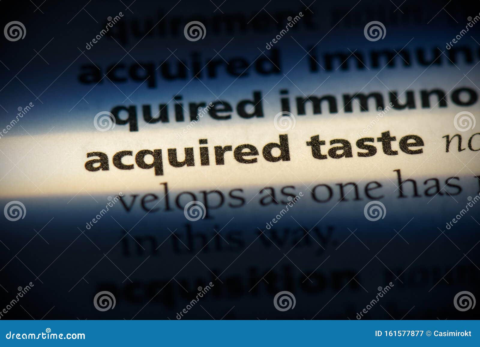 Acquired taste stock image. Image of idea, vocabulary - 161577877